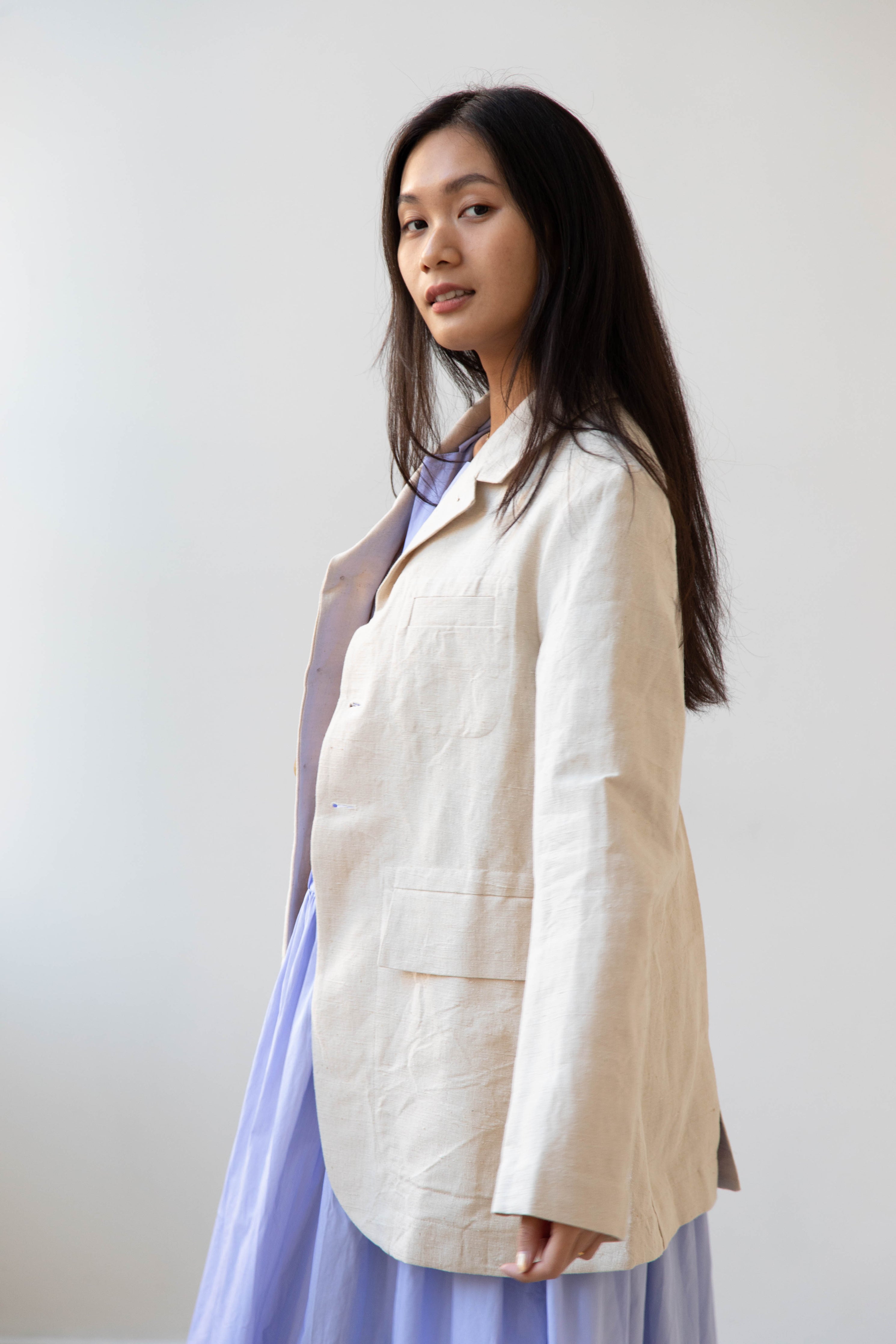 rennes — Wright & Doyle | Weavers Jacket in Biscuit Linen