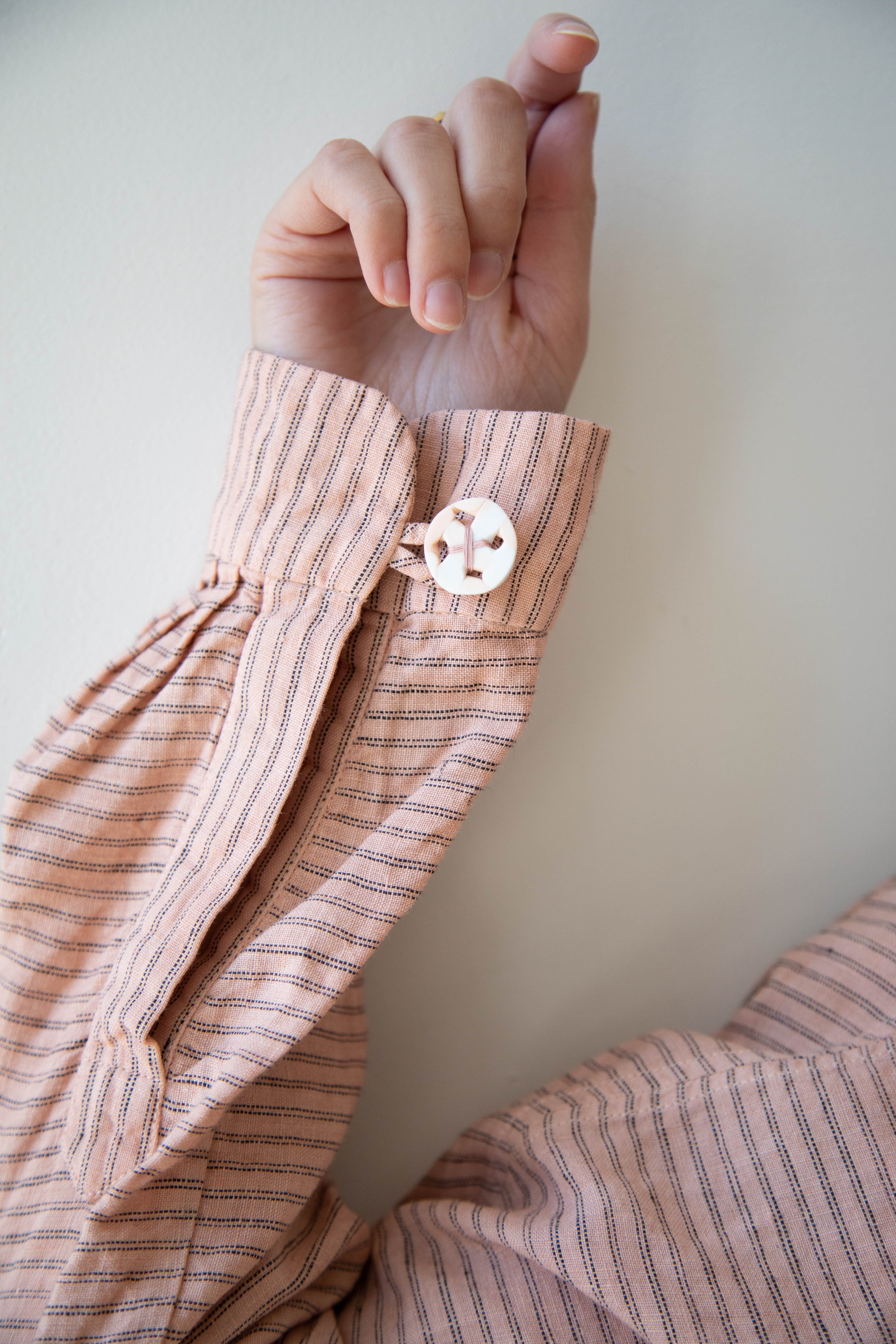 rennes — Seventyfive | Long Sleeve Shirt in Blush Linen