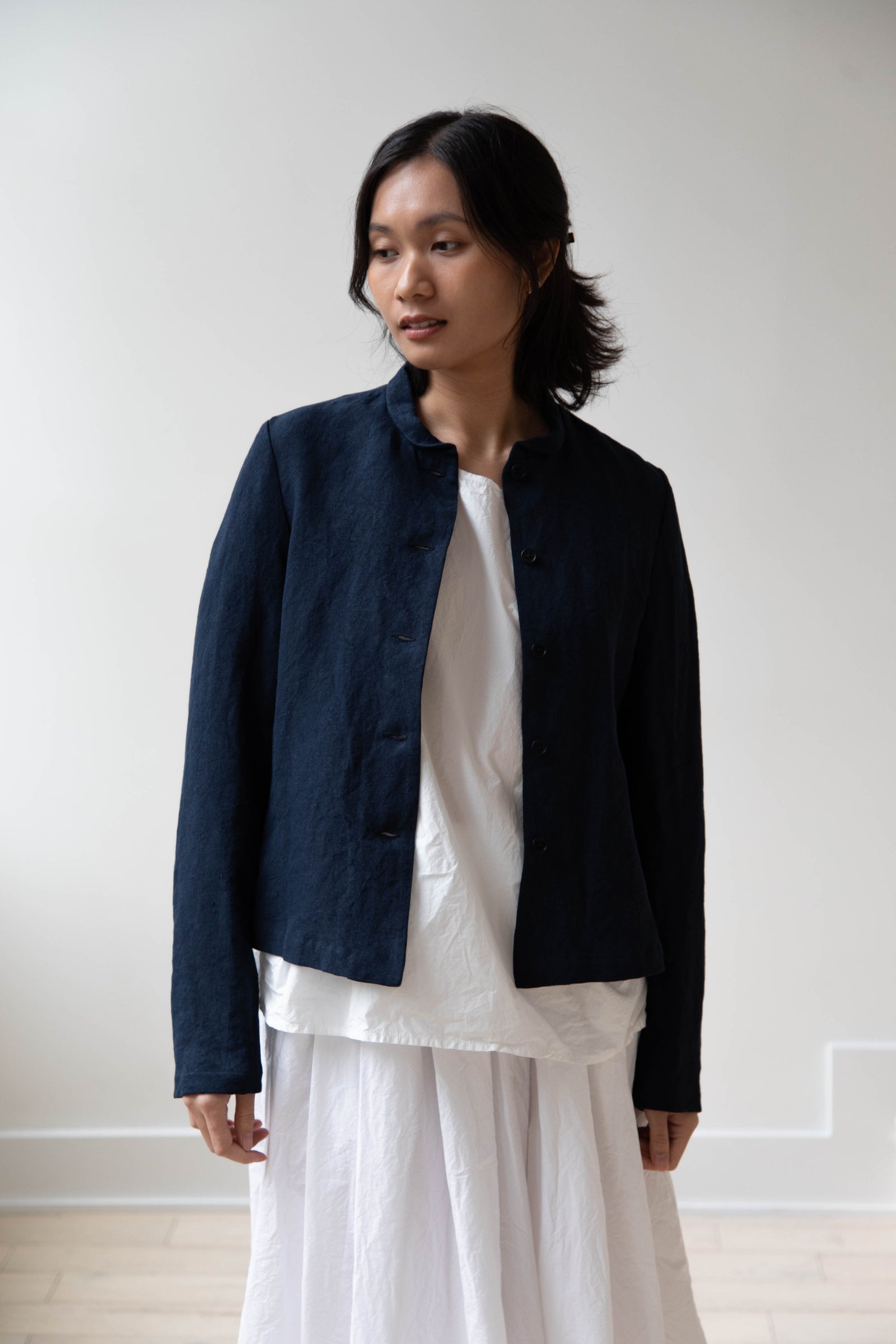 rennes — Apuntob | Heavy Linen Jacket in Blue