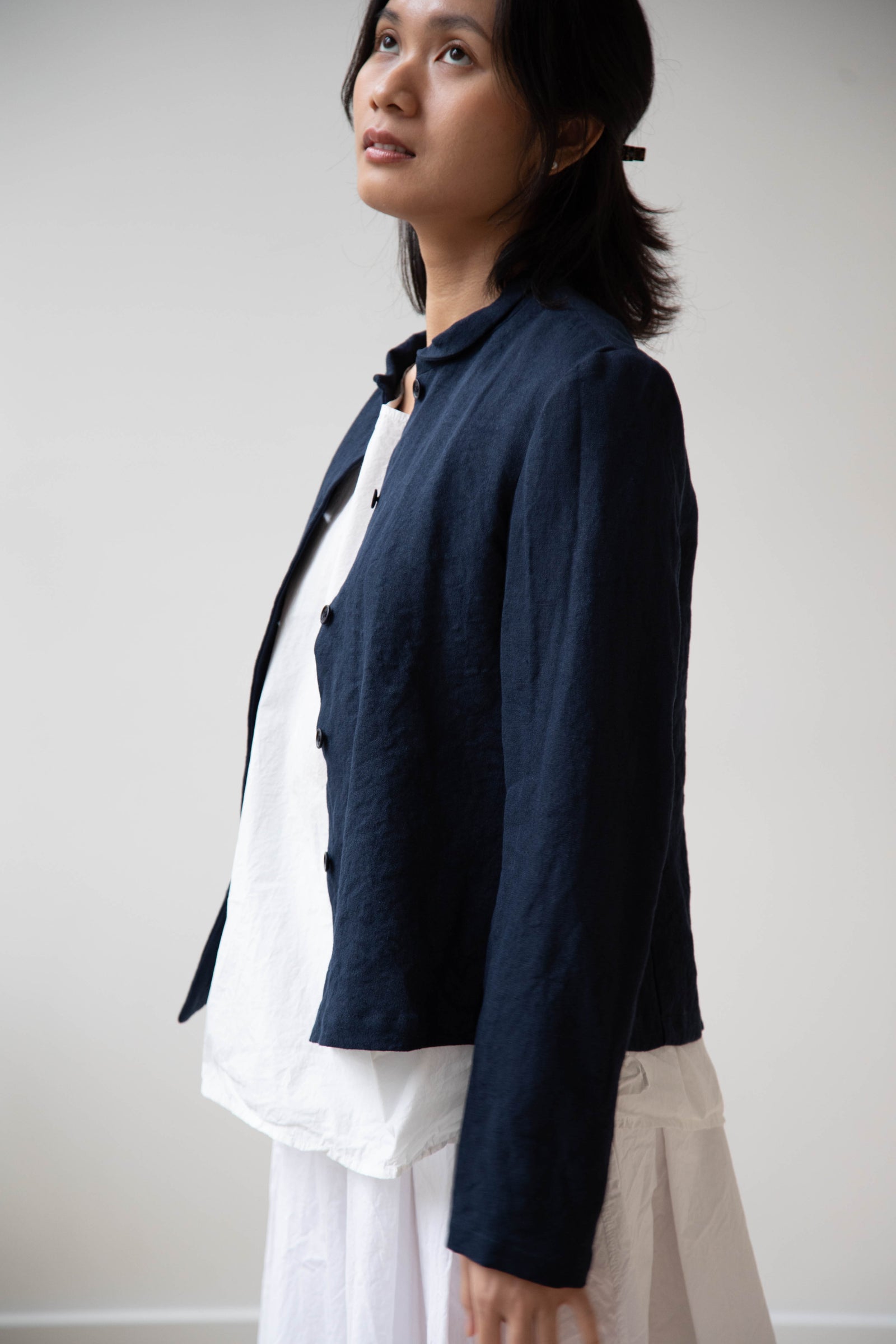 rennes — Apuntob | Heavy Linen Jacket in Blue