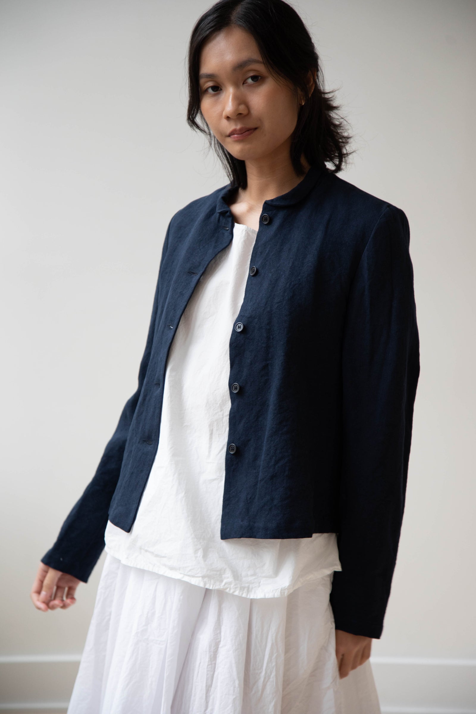 rennes — Apuntob | Heavy Linen Jacket in Blue