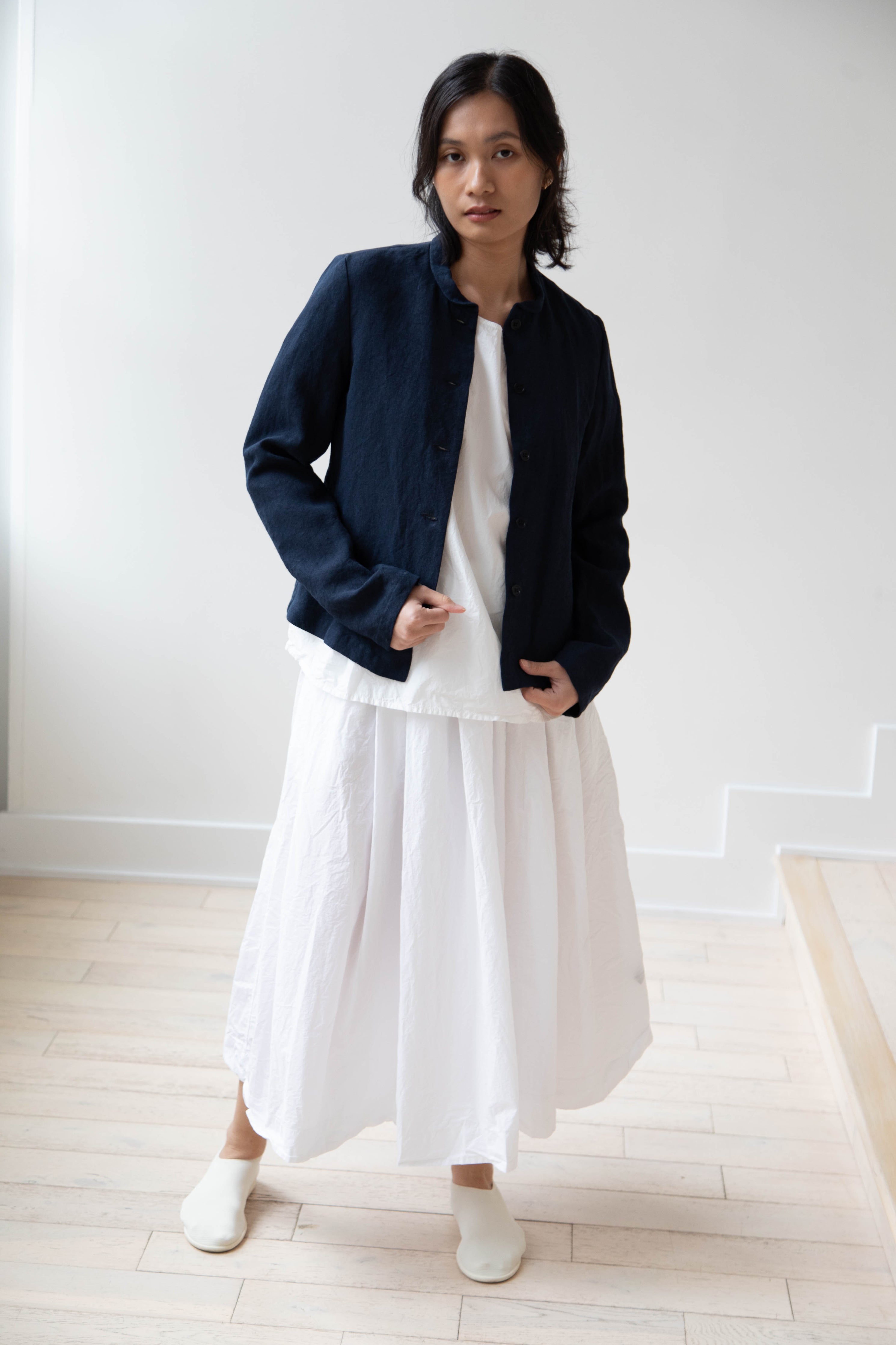 rennes — Apuntob | Heavy Linen Jacket in Blue