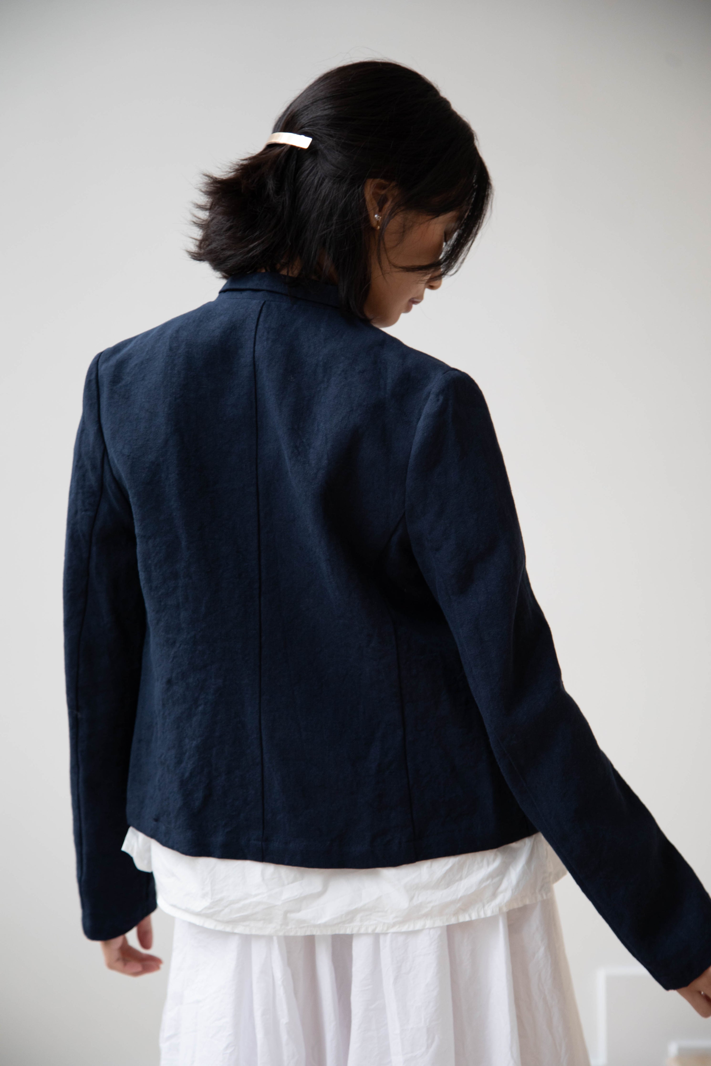 rennes — Apuntob | Heavy Linen Jacket in Blue
