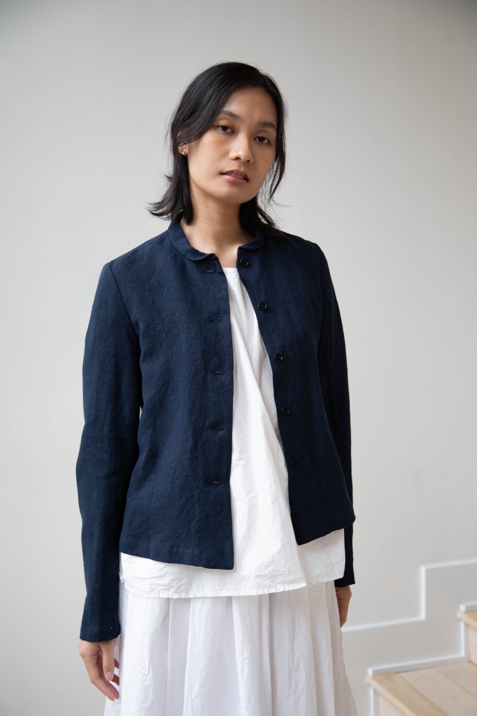 rennes — Apuntob | Heavy Linen Jacket in Blue