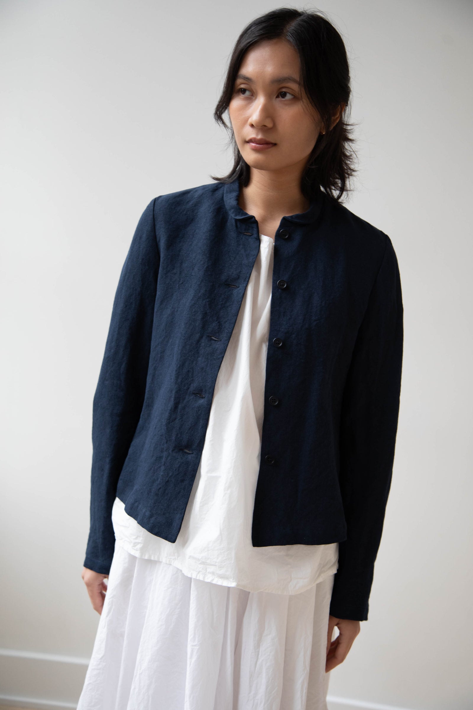 rennes — Apuntob | Heavy Linen Jacket in Blue
