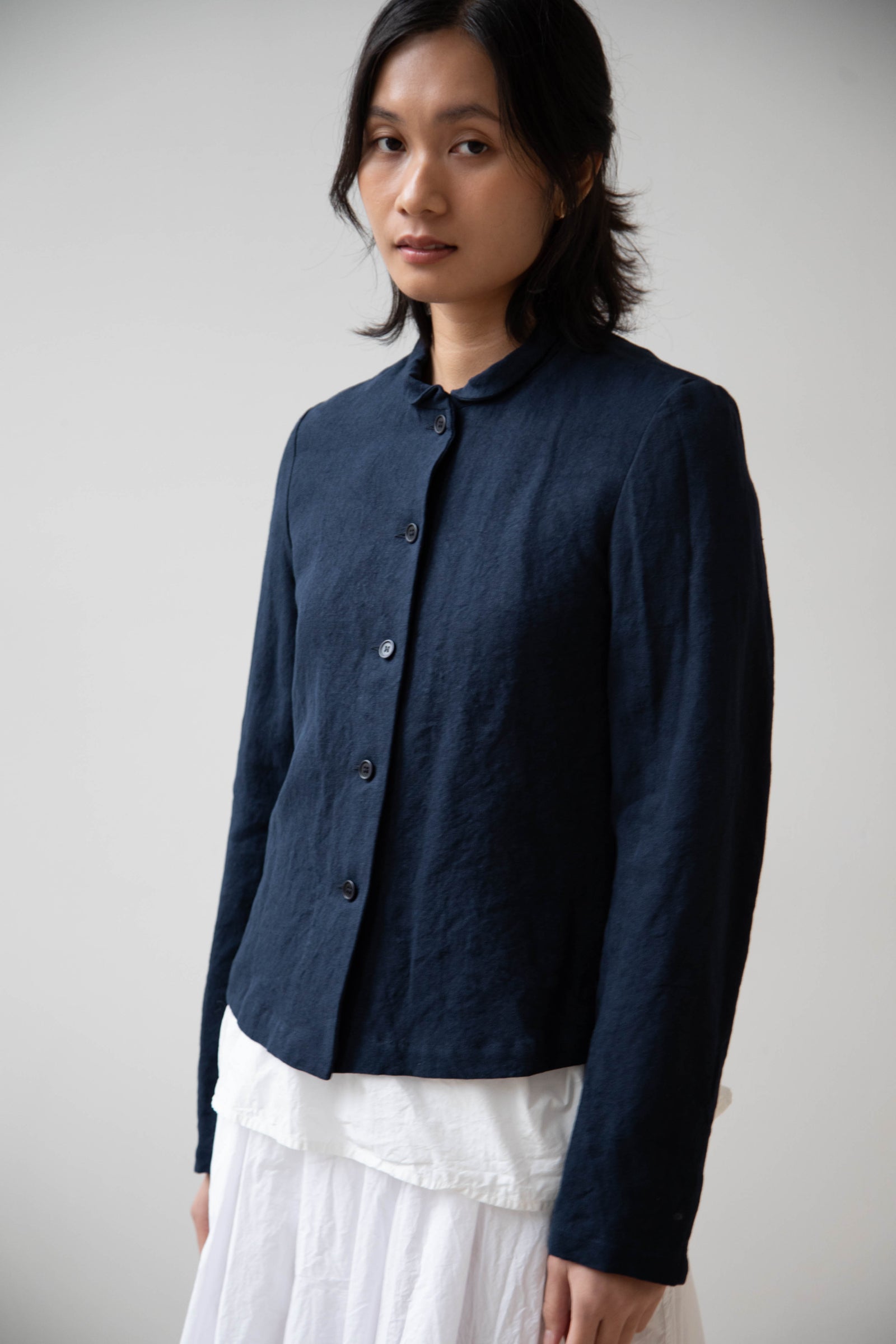 rennes — Apuntob | Heavy Linen Jacket in Blue