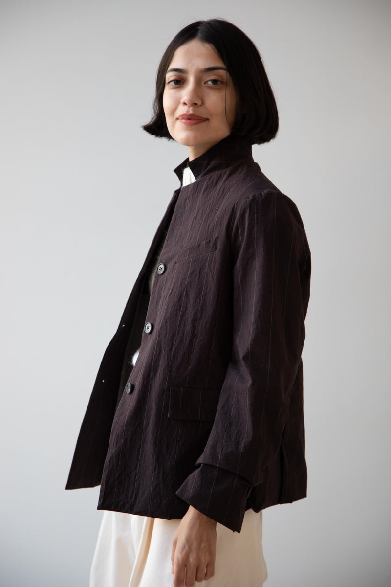 rennes — Bergfabel | Giulia Jacket in Eggplant Stripe