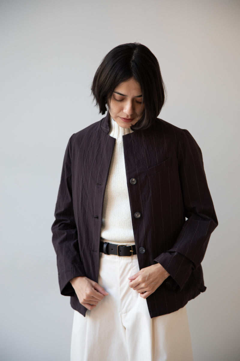 rennes — Bergfabel | Giulia Jacket in Eggplant Stripe