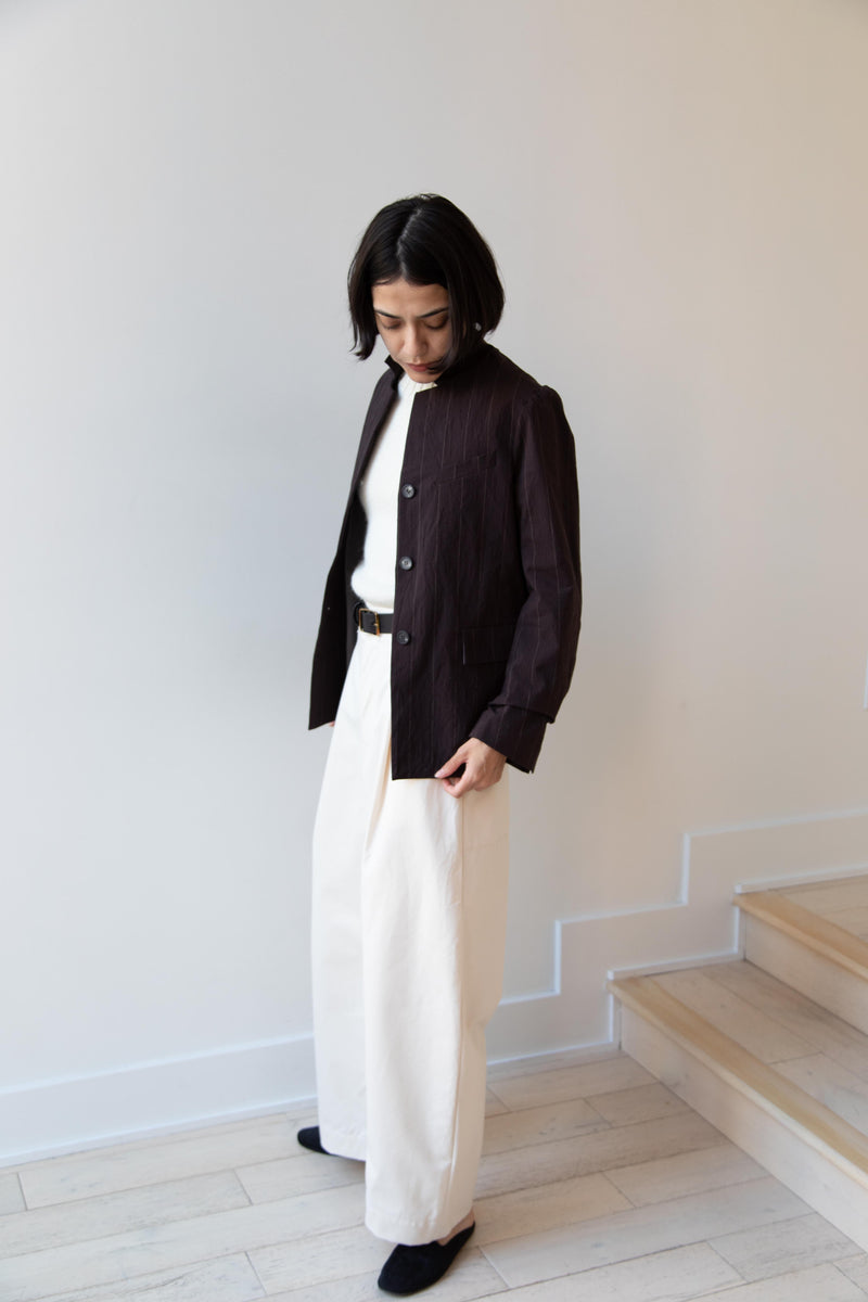 rennes — Bergfabel | Giulia Jacket in Eggplant Stripe