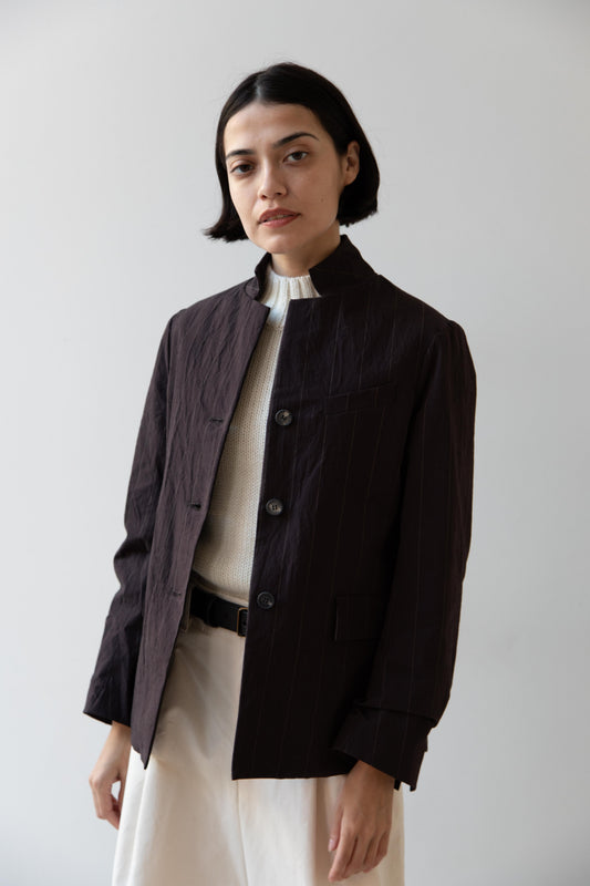rennes — Bergfabel | Giulia Jacket in Eggplant Stripe