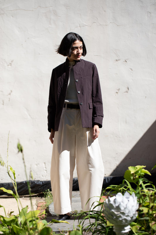 rennes — Bergfabel | Giulia Jacket in Eggplant Stripe