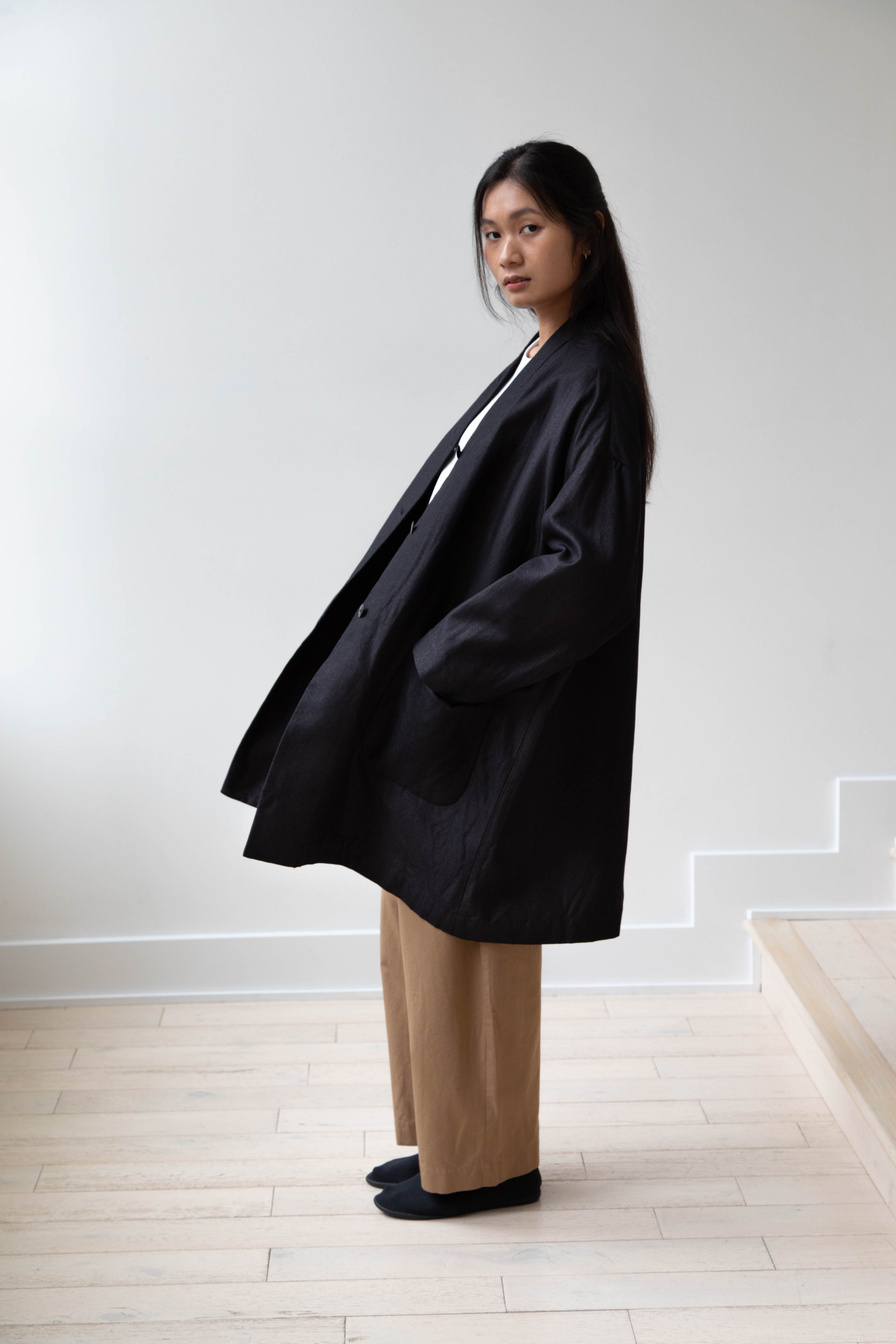 rennes — Arts & Science | Robe Cardigan Jacket in Vintage Black Washi