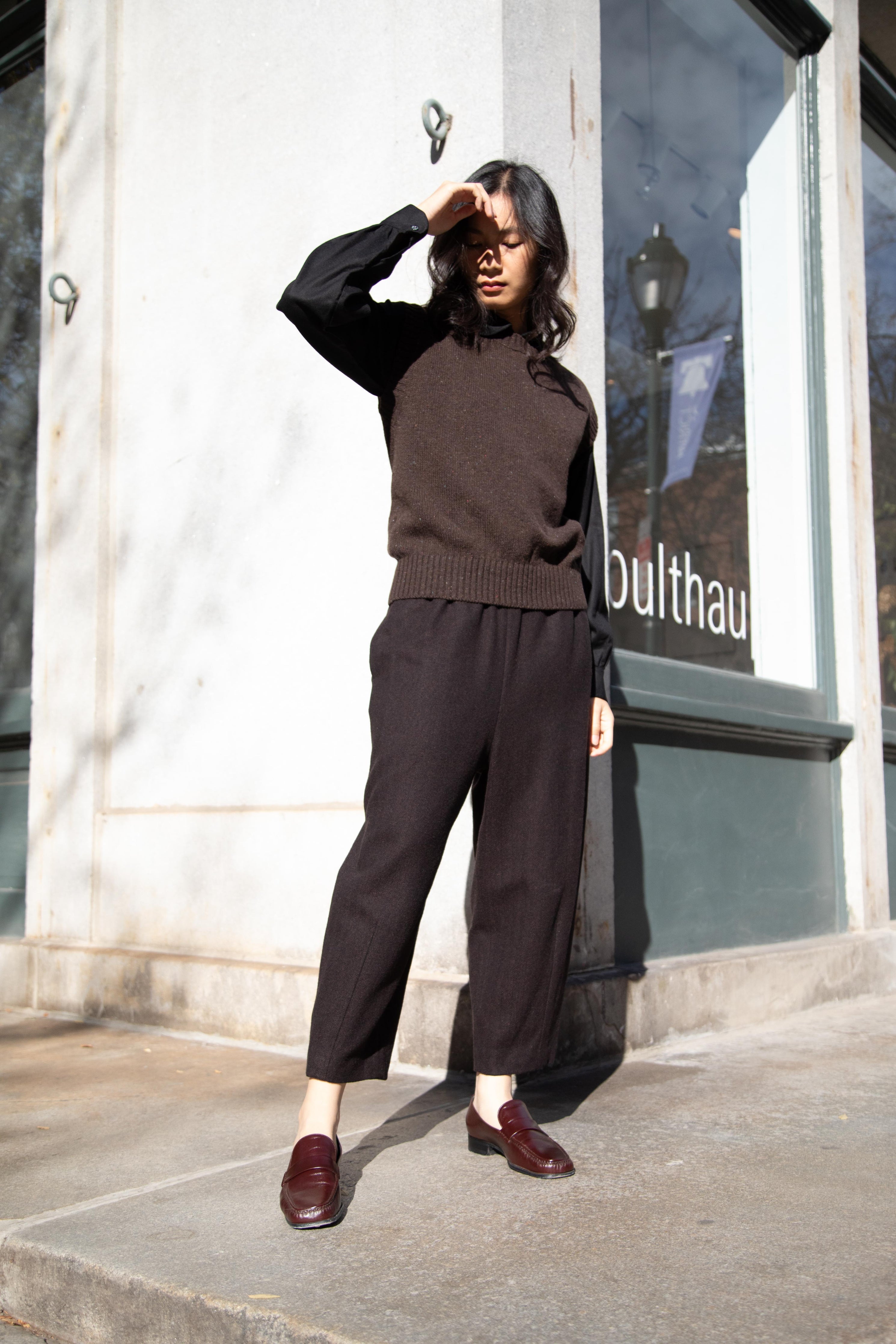 rennes — Arts & Science | Hem Easy Dart Pants in Espresso Herringbone