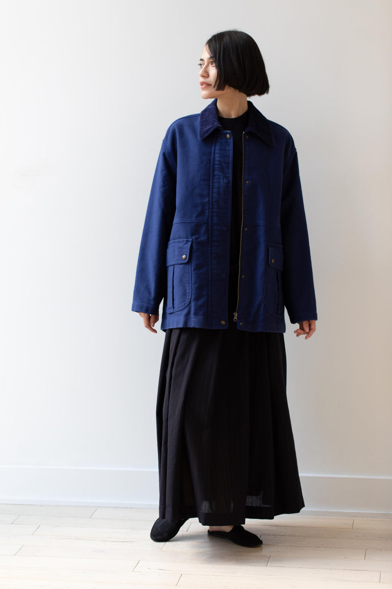 rennes — Nothing Written | Mole Skin Cotton Jacket in Blue