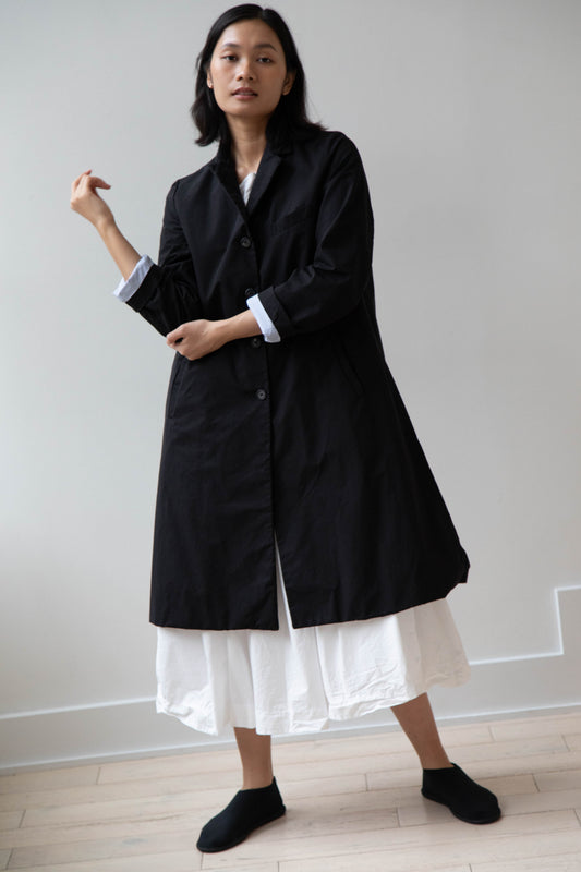 rennes — Bergfabel | Farmer Coat in Black Cotton