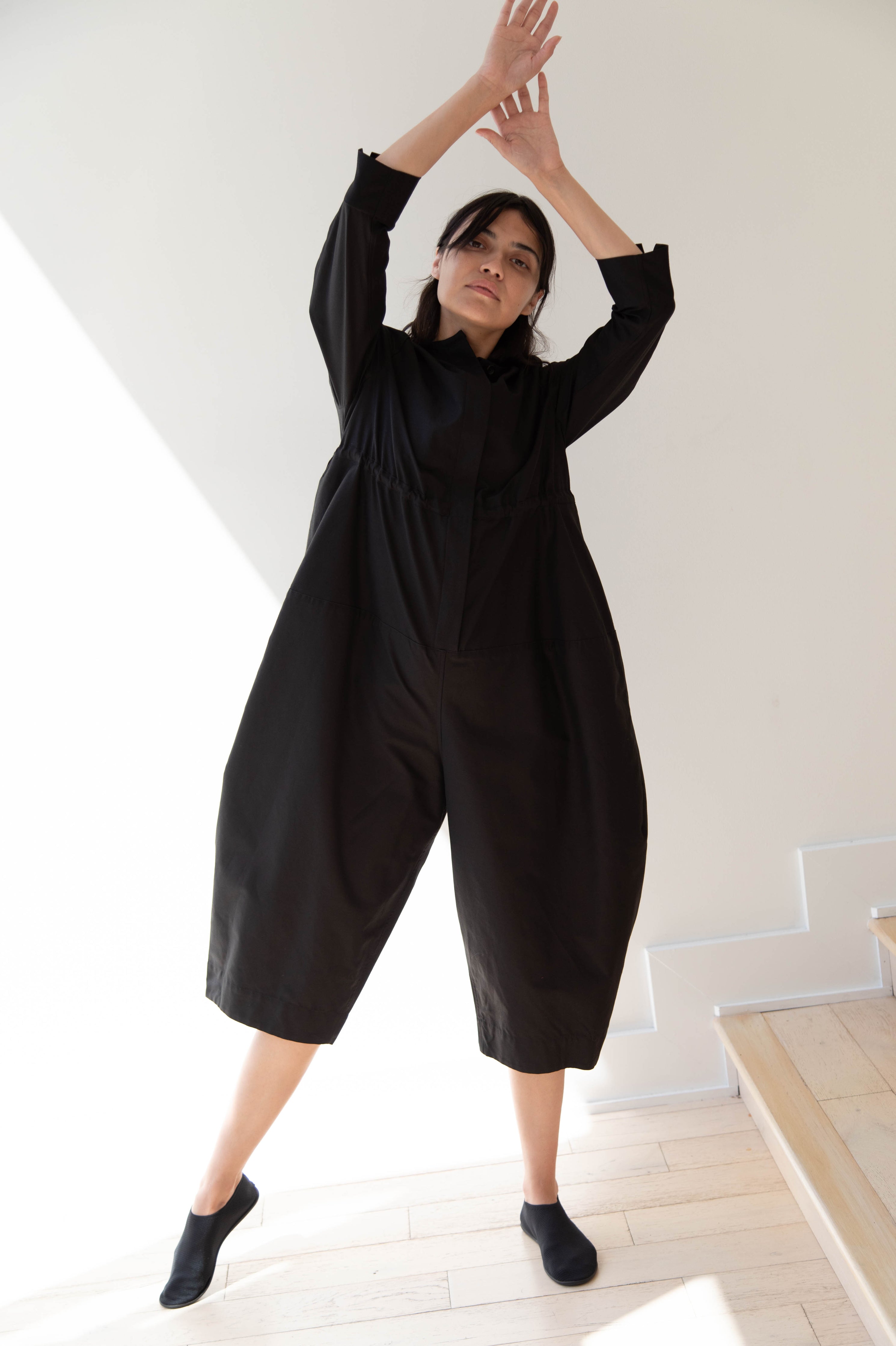 rennes — Tenne Handcrafted Modern | Barrel Leg Jumpsuit in Black