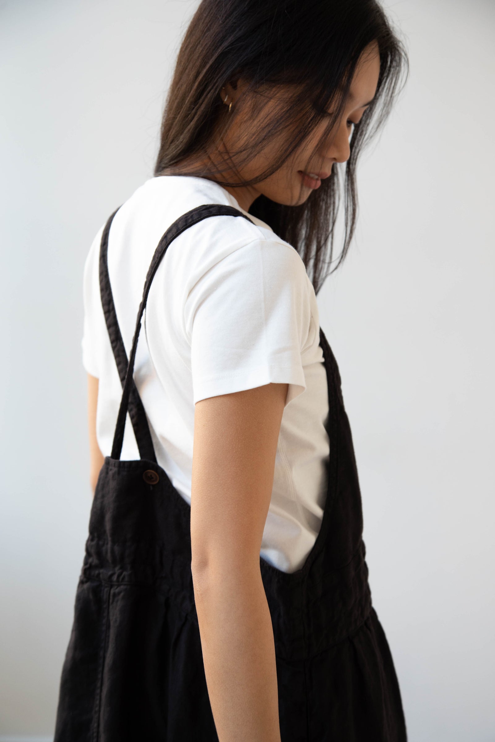rennes — Armen | Linen Apron Dress in Black